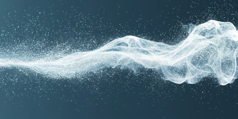 Abstract Light Wave Sparkling Particles Glowing Dust Energy Flow ...