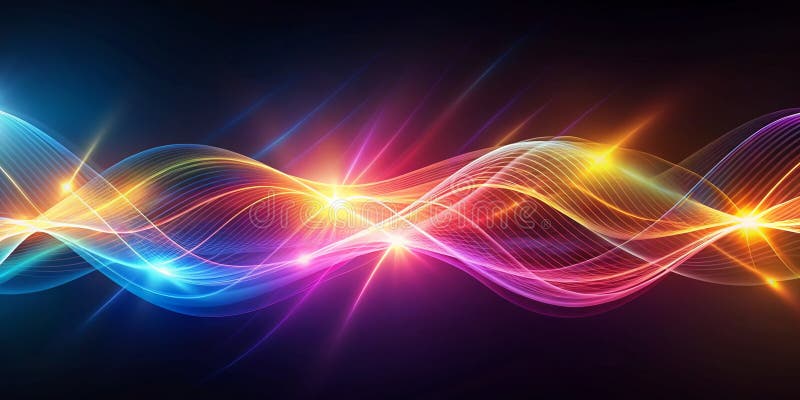 Abstract Light Waves Background AI-Generated Content Stock Illustration ...