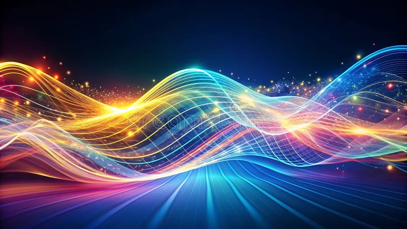 Abstract Light Waves Background - Colorful & Dynamic Stock Illustration ...