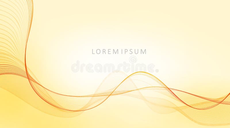 Abstract Light Yellow Gradient Design, Minimal Brown Flowing Wave ...