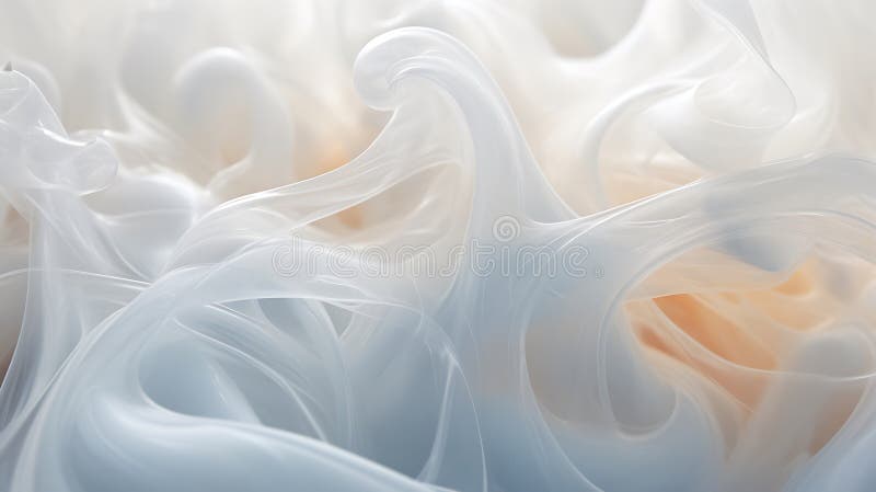Abstract Light Yellow and White Material Flowing and Waving Gently ...