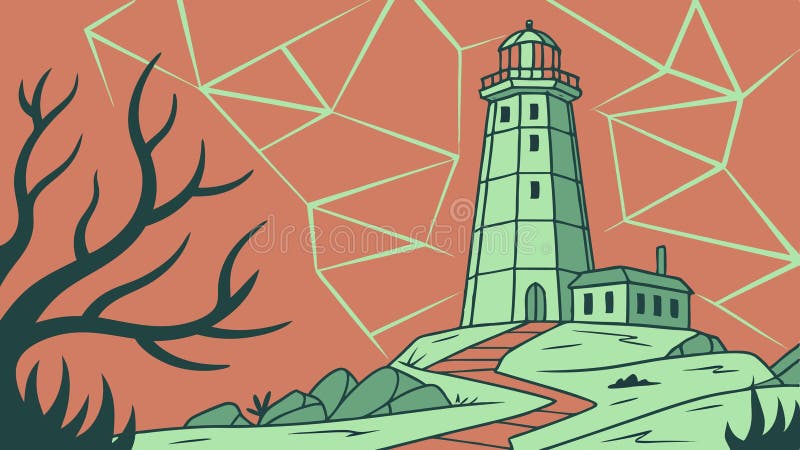 Abstract Lighthouse with Geometric Patterns, Modern Vector, Vector ...