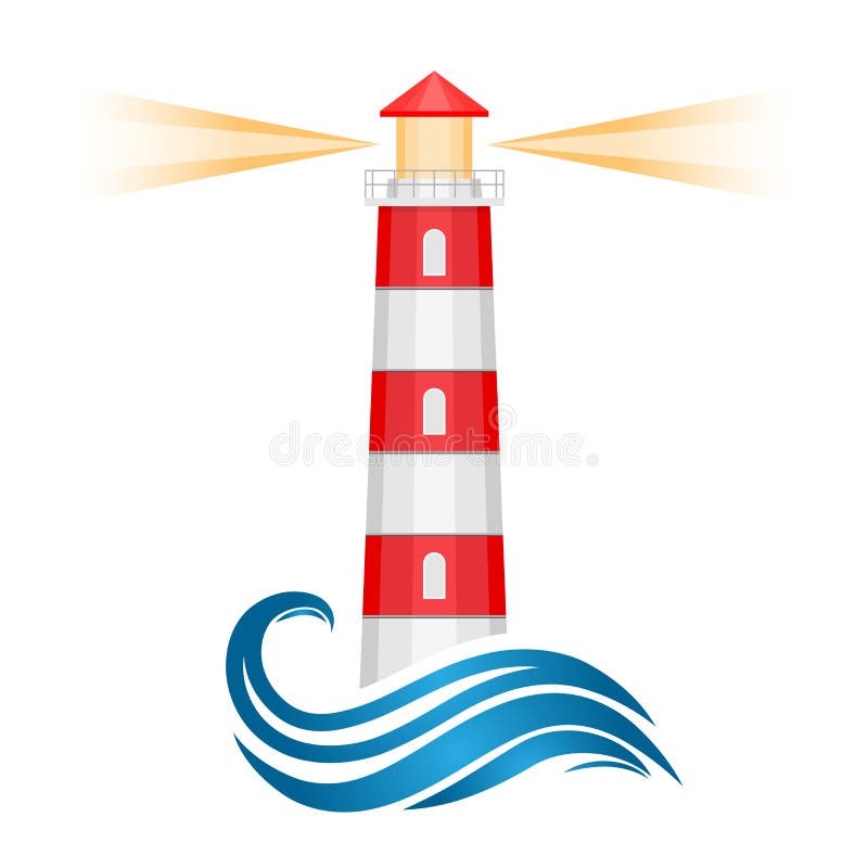 Abstract Art, Lighthouse and Ocean Stock Illustration - Illustration of ...