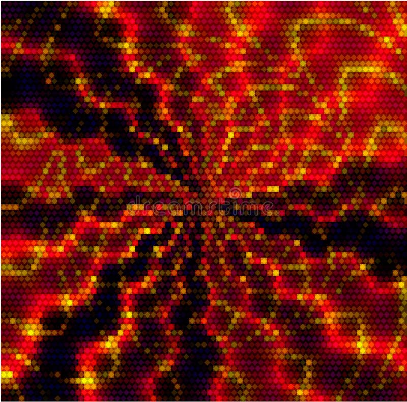 Abstract Lighting Swirling Red, Gold and Black Pattern of Mosaic Cubes ...