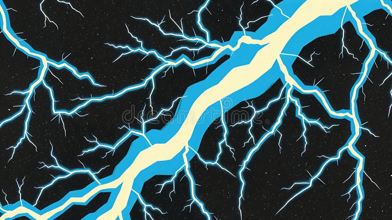 Abstract Lightning Bolt Design in Blue and Yellow Stock Illustration ...