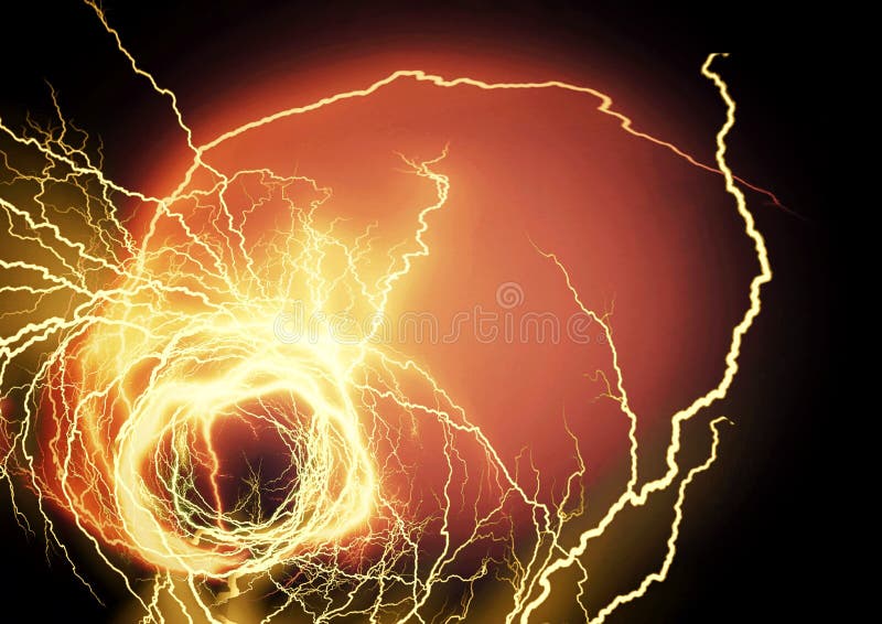 Yellow Lightning Abstract Fractal Effect Light Background Stock Photos ...
