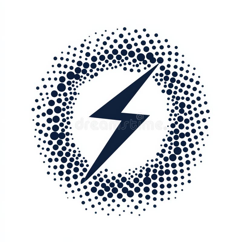 Abstract Lightning Bolt Logo Design with Dotted Circular Pattern Stock ...
