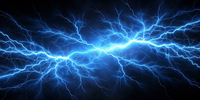 Abstract Lightning on Dark Background Blue Lightning AI-Created Content ...