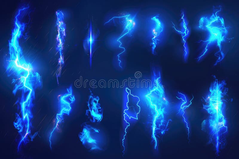 Abstract Lightning Effects on a Dark Backdrop. Ideal for Graphic Design ...