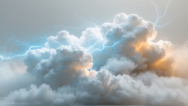 Abstract Lightning Fire Cloud Background Banner Stock Photo - Image of ...