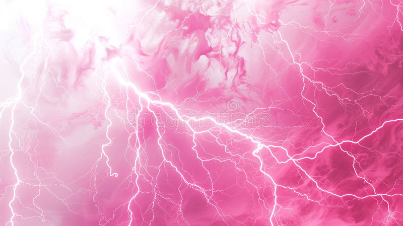 Abstract Lightning on a Soft Pink Background. the Concept of ...
