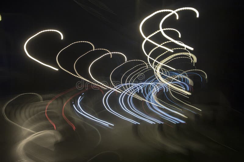 Abstract Lights Background. the Lights of Lanterns on the Road Stock ...