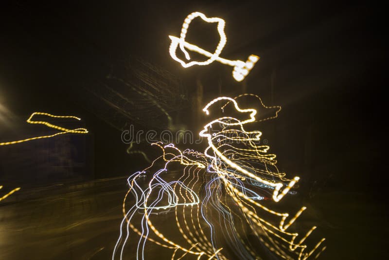 Abstract Lights Background. the Lights of Lanterns on the Road Stock ...