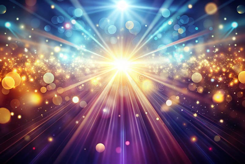 Abstract Lights Bokeh. Abstract Background Light Beams and Rising ...