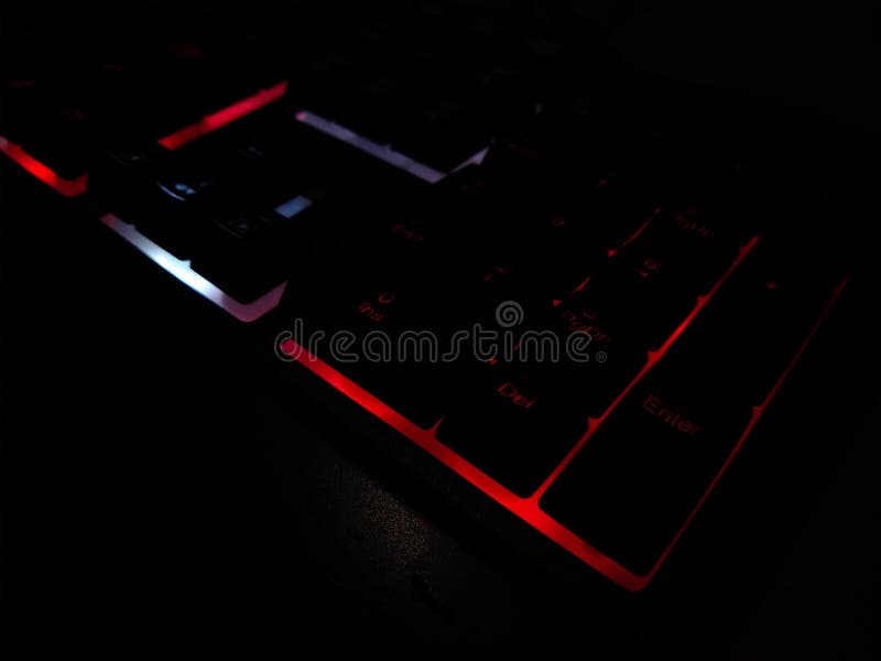 Abstract Lights, Computer Keyboard, Black Background Stock Photo ...