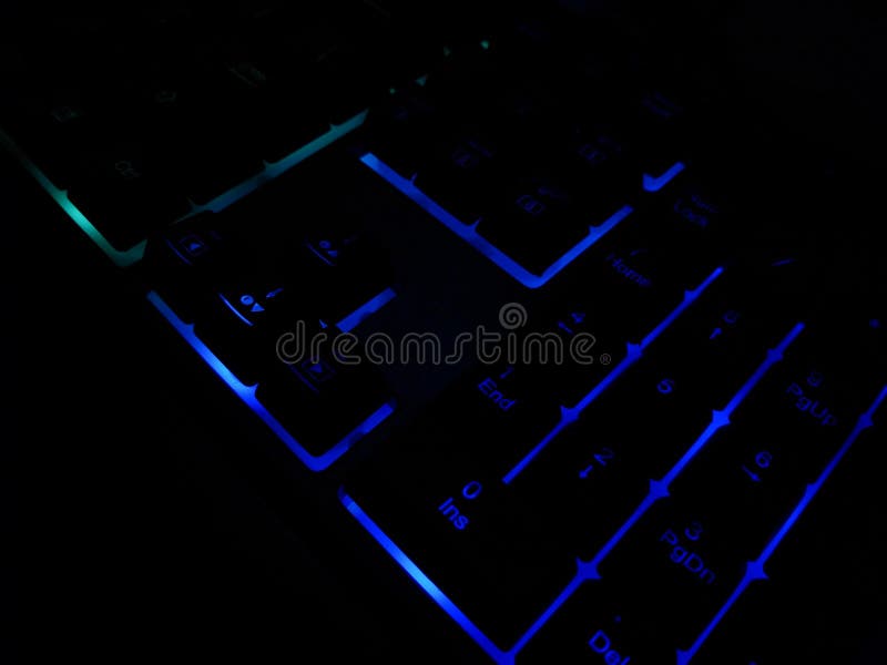 Abstract Lights, Computer Keyboard, Black Background Stock Photo ...