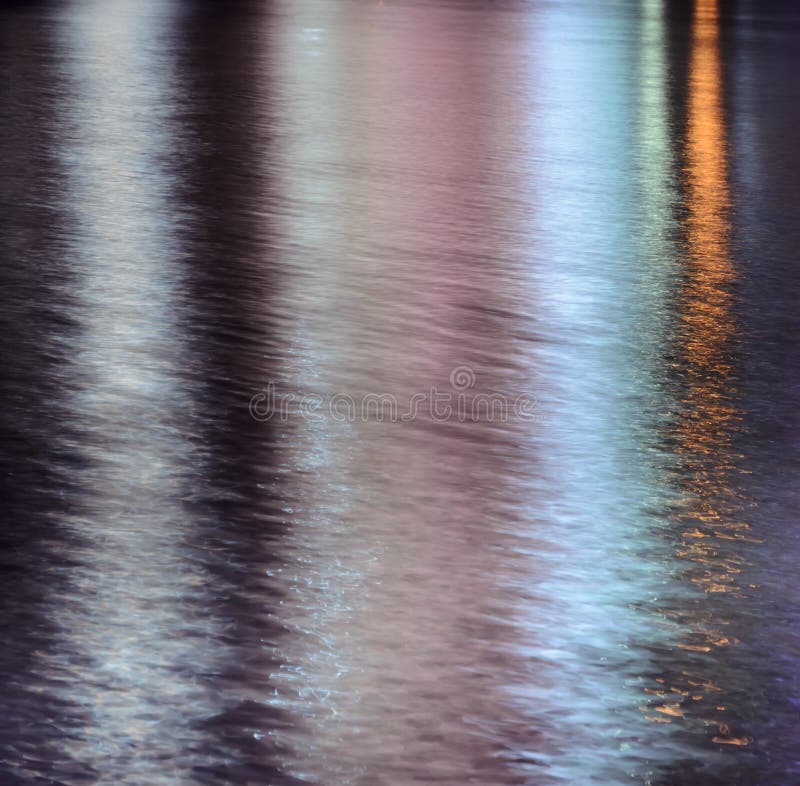 Abstract Lights Reflection on Water Stock Image - Image of backdrop ...