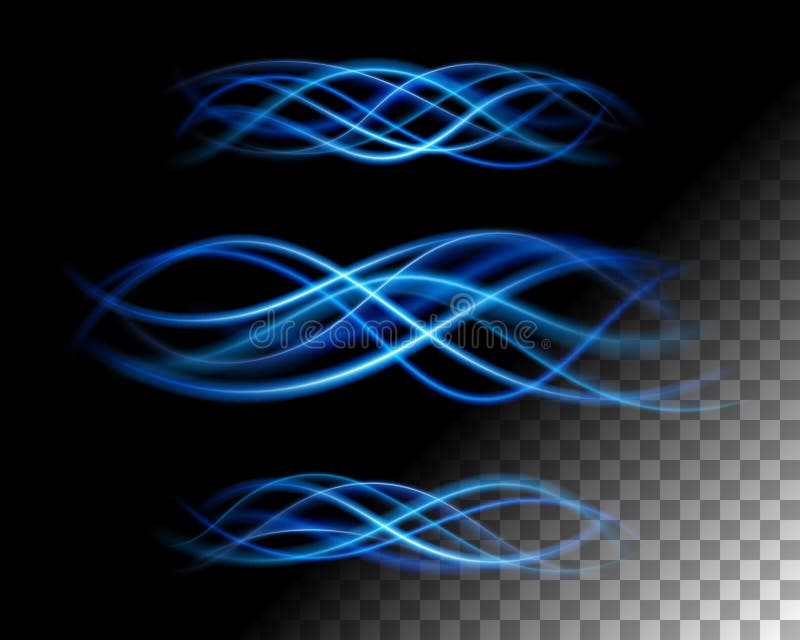 Abstract Lights Waves Lines on Transparent Stock Vector - Illustration ...