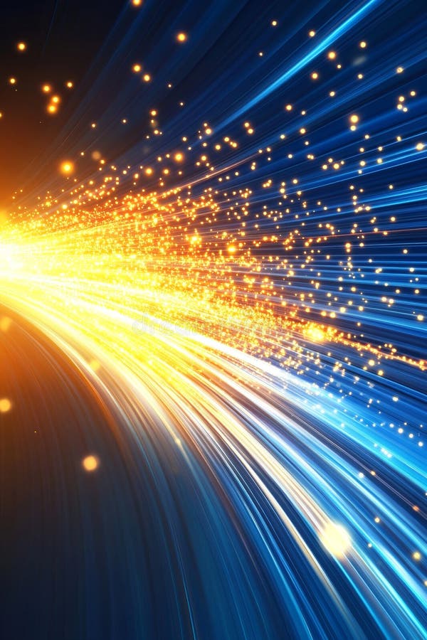 Abstract Lightspeed Data Transfer, Digital Transformation, Future ...