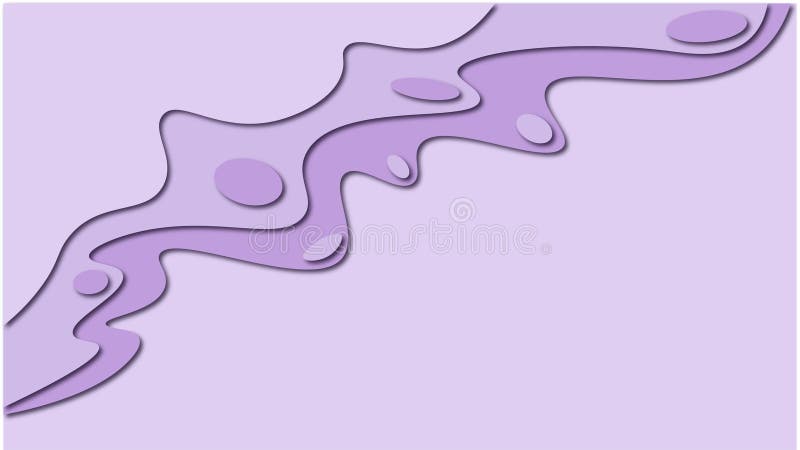 Abstract Lilac Smooth Curved Lines with Shadows on a Lilac Background ...