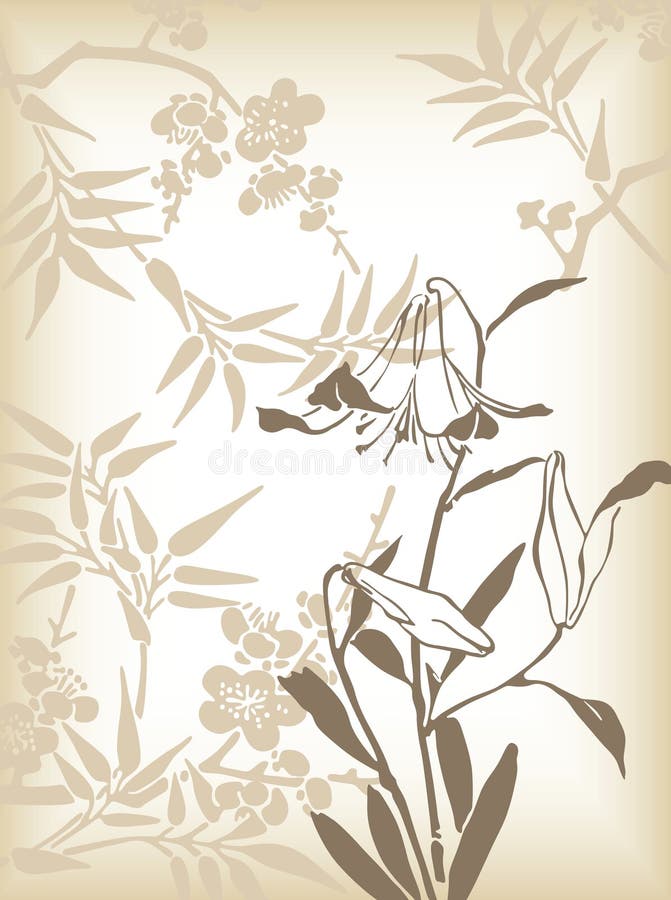 Abstract lily flowers stock illustration. Illustration of nature - 7432085