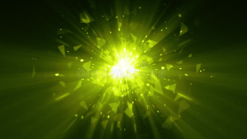 Abstract Lime Green Magic Star Firework with Broken Glass Particle ...