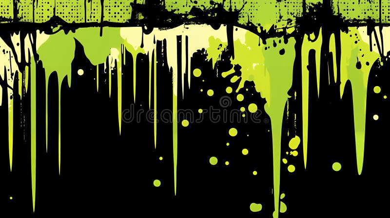 Abstract Lime Green Paint Drips and Splatter Background Texture Stock ...