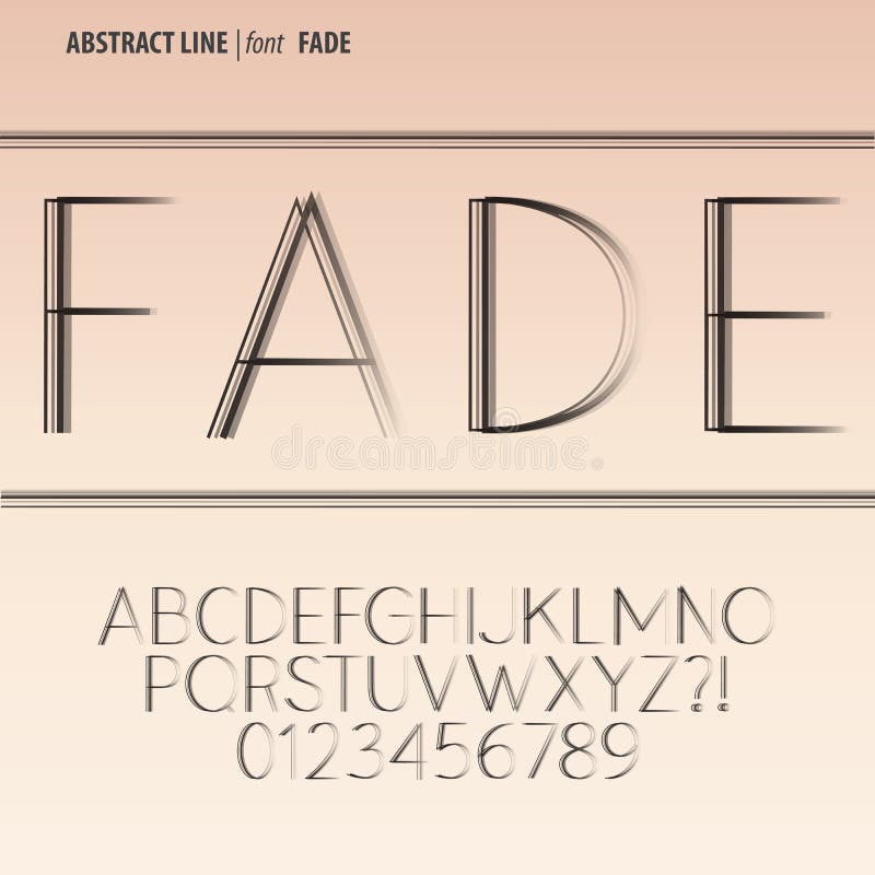 Abstract Line Alphabet and Digit Vector Stock Vector - Illustration of ...