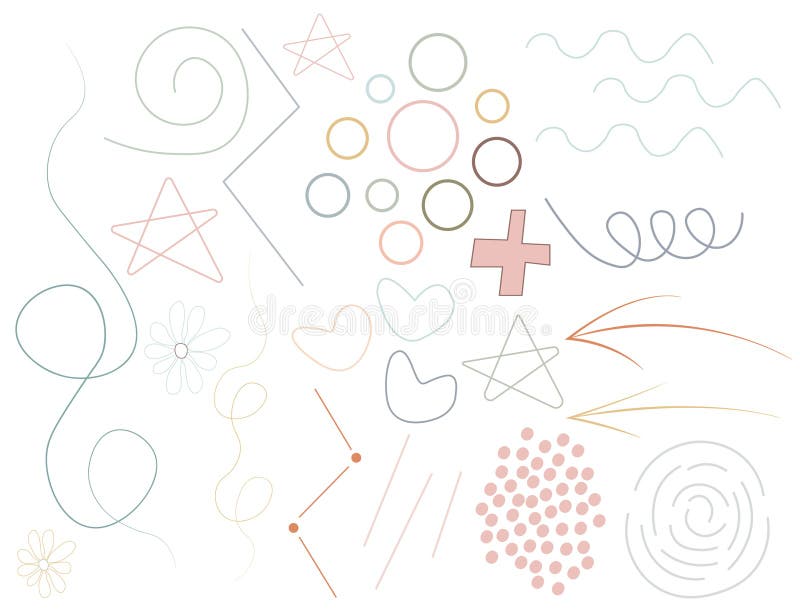 Abstract Line Art Background in Vector. Creative Hand Drawn Various ...
