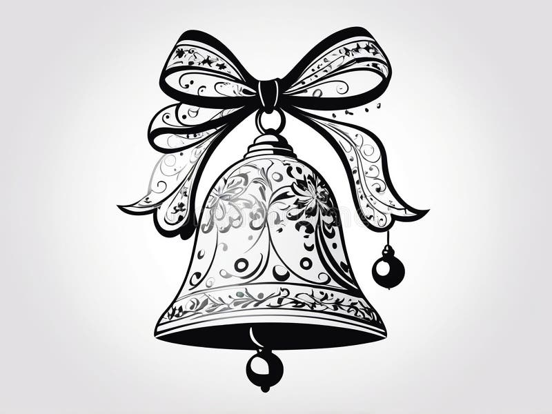 Abstract a Line Art Christmas Bell Illustration, Art Stock Illustration ...