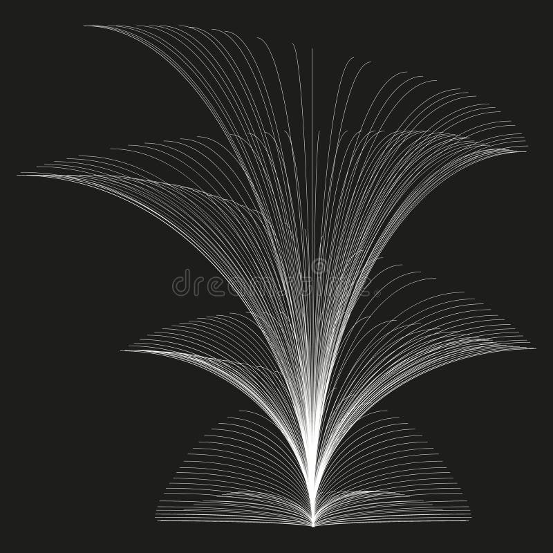 Abstract Line Art. Curved White Lines. Dynamic Flow Pattern. Black ...