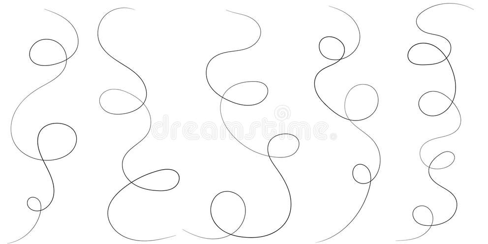 Abstract Line Art Design with Curvilinear Patterns Stock Vector ...