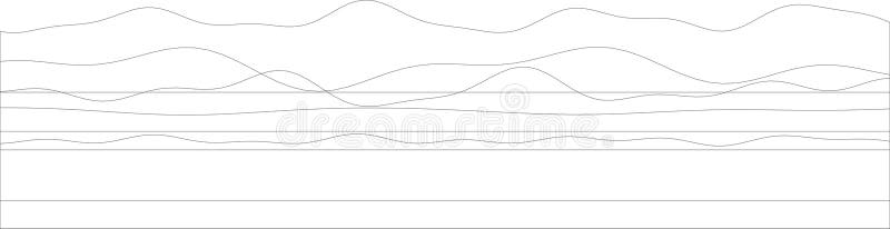 Abstract Line Art with Flowing Wave Patterns on White Background Stock ...