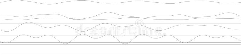 Abstract Line Art with Flowing Waves and Horizontal Lines in Minimalist ...