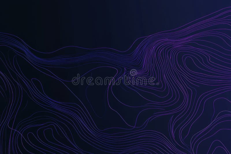 An Abstract Line Art Illustration with Curved Patterns on a Dark ...