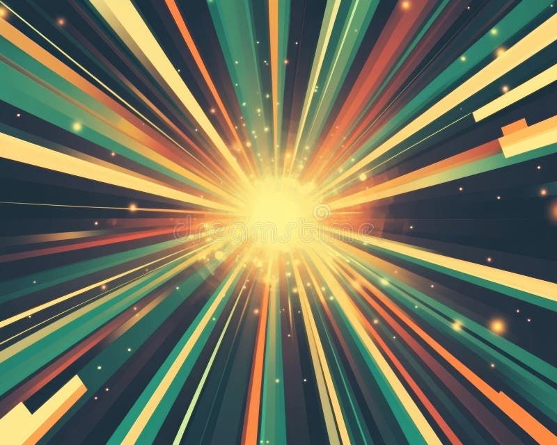 An Abstract Line Art Illustration Featuring a Radiant Burst and ...