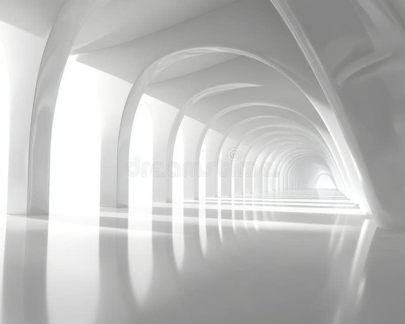 Abstract Line Art Illustration with a Gradient of Vertical Arches ...