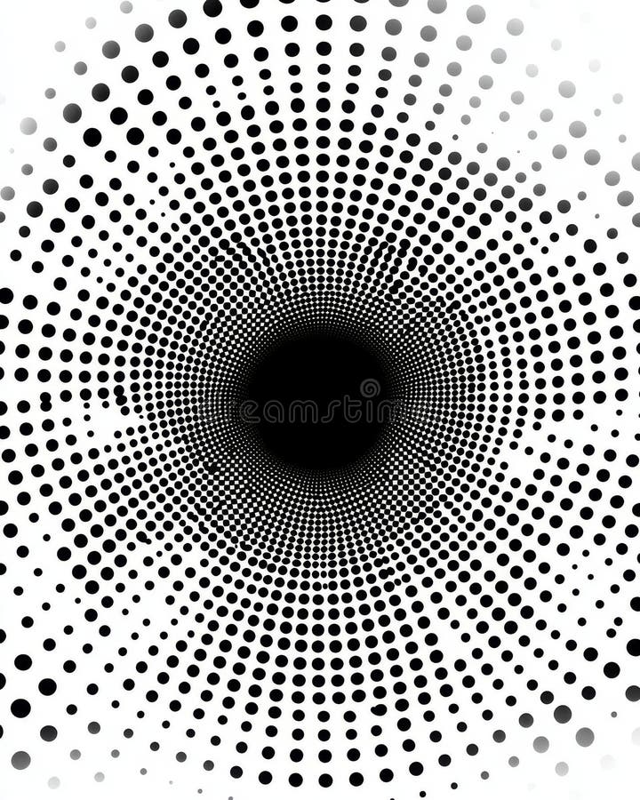 An Abstract Line Art Illustration Using Concentric Circles with Dotted ...