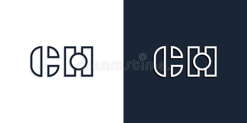 Abstract Line Art Initial Letters CH Logo Stock Vector - Illustration ...