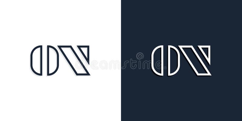 Abstract Line Art Initial Letters on Logo Stock Vector - Illustration ...