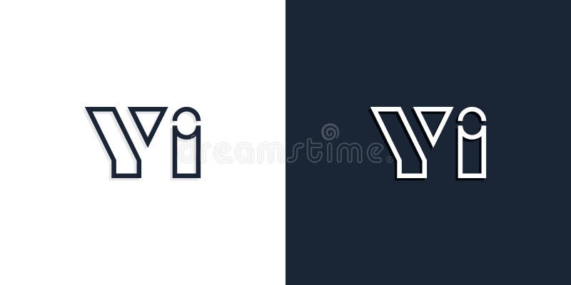 Abstract Line Art Initial Letters YI Logo Stock Vector - Illustration ...