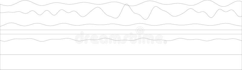 Abstract Line Art with Wavy Patterns Intersecting Horizontal Bands ...