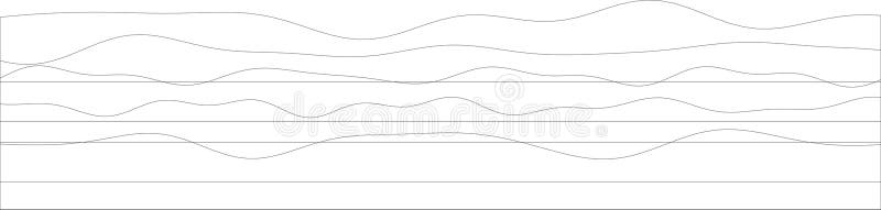 Abstract Line Art on White Background with Flowing Curves and Equal ...
