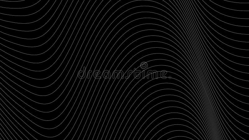 Abstract Wave Line Background Dark Black and White Line Stock ...