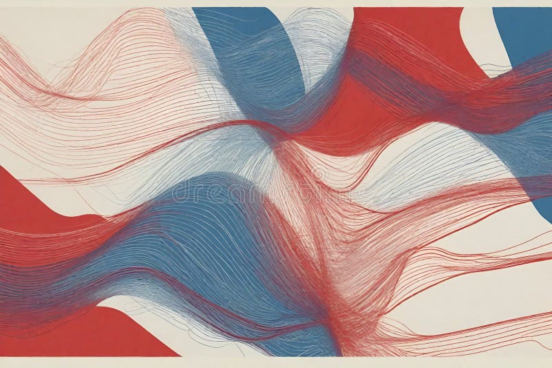 Abstract Line Background with Red and Blue Line, Art Stock Illustration ...