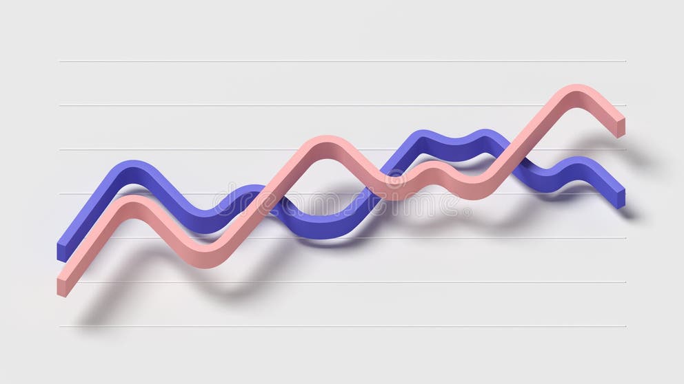Abstract Line Chart. Growth Stock Illustration - Illustration of shape ...