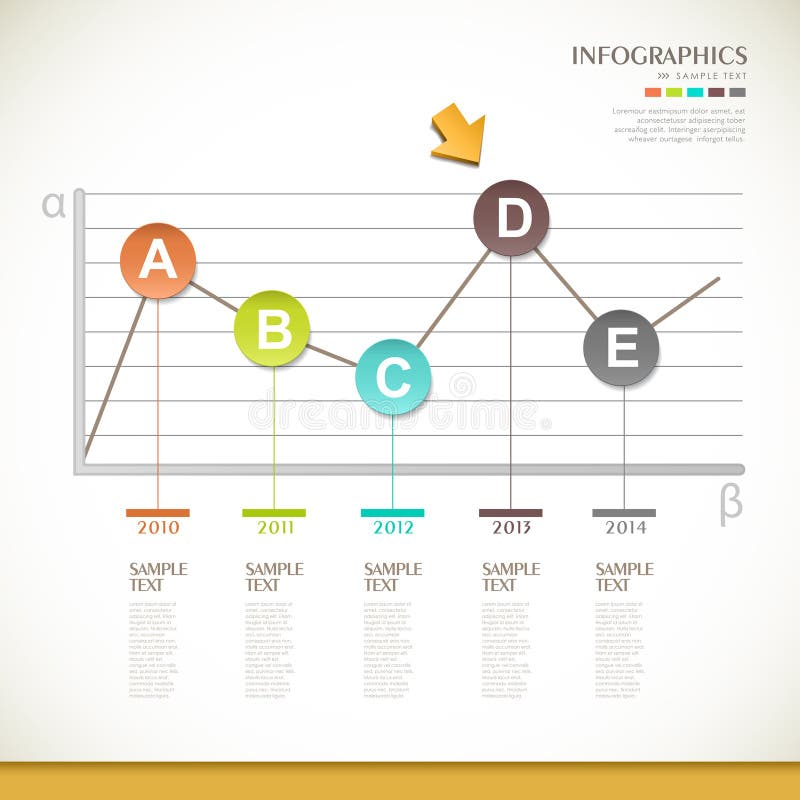 Abstract Line Chart Infographics Design Stock Vector - Illustration of ...