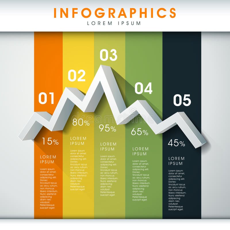Abstract Line Chart Infographics Design Stock Vector - Illustration of ...