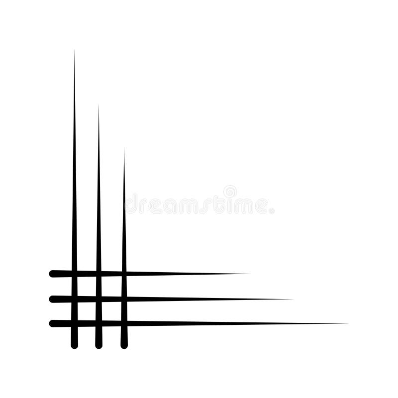 Abstract Line Corner Flourish, Corner Element Frame Border Template ...