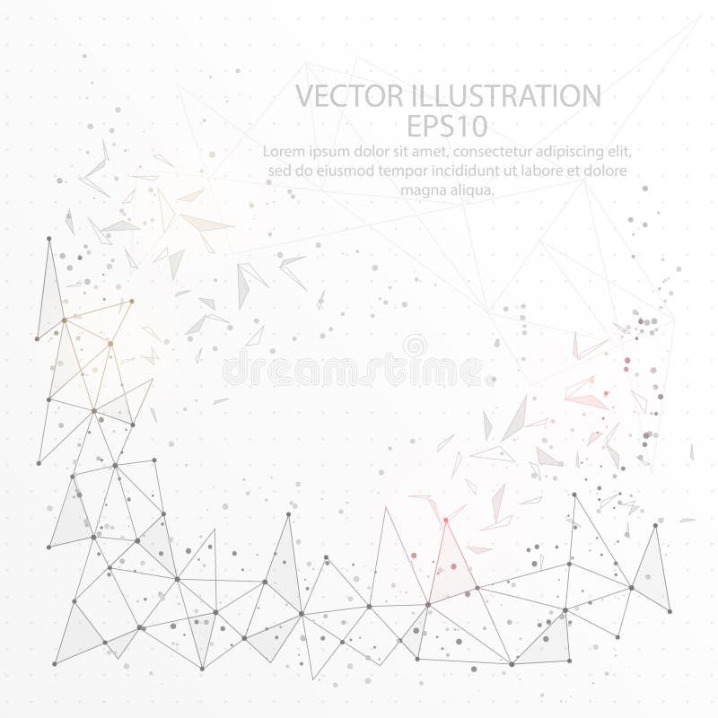Abstract Low Poly Wire Frame on Blue Background. Stock Vector ...
